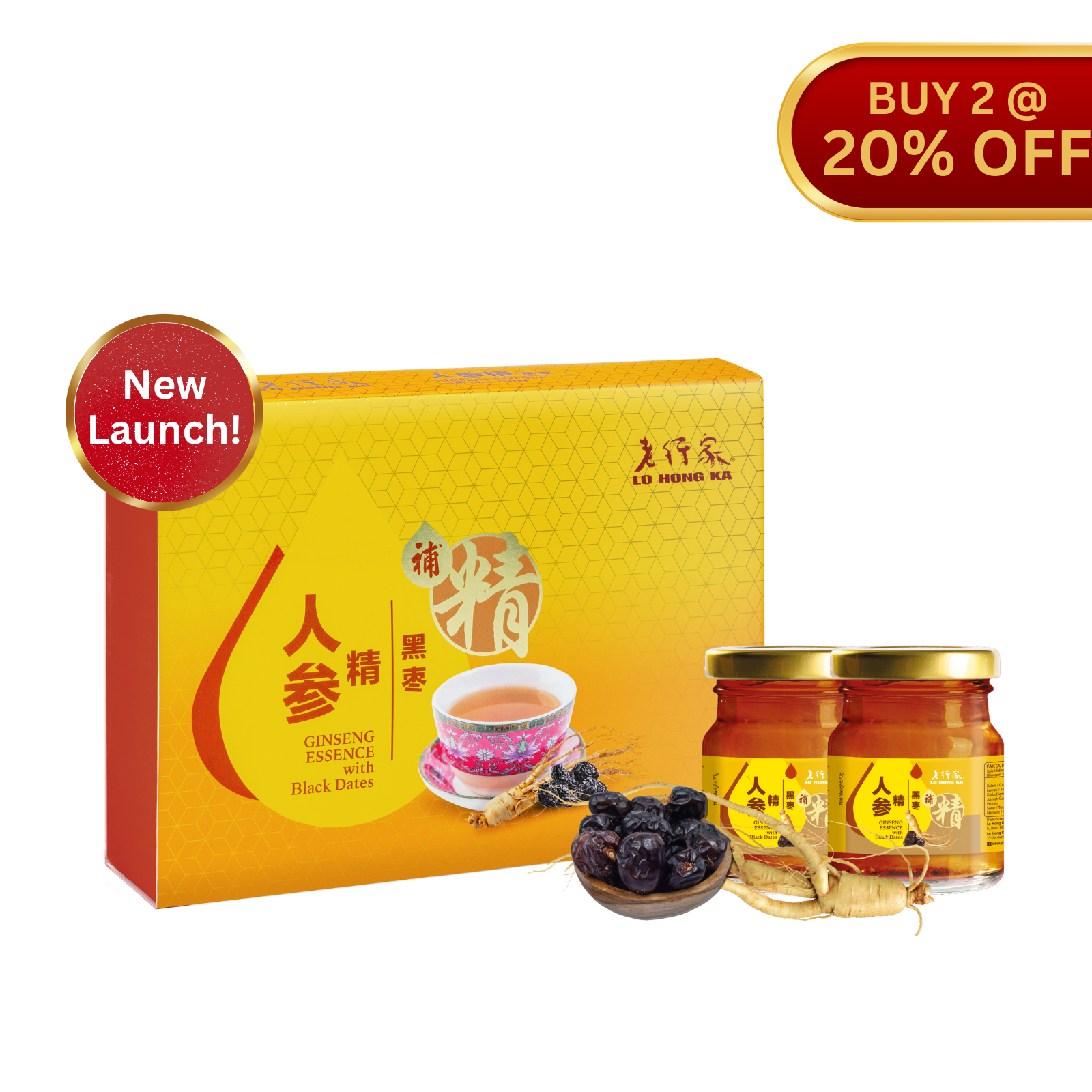[New Launch] Lo Hong Ka Ginseng Essence with Black Dates 70ml x 6 ...